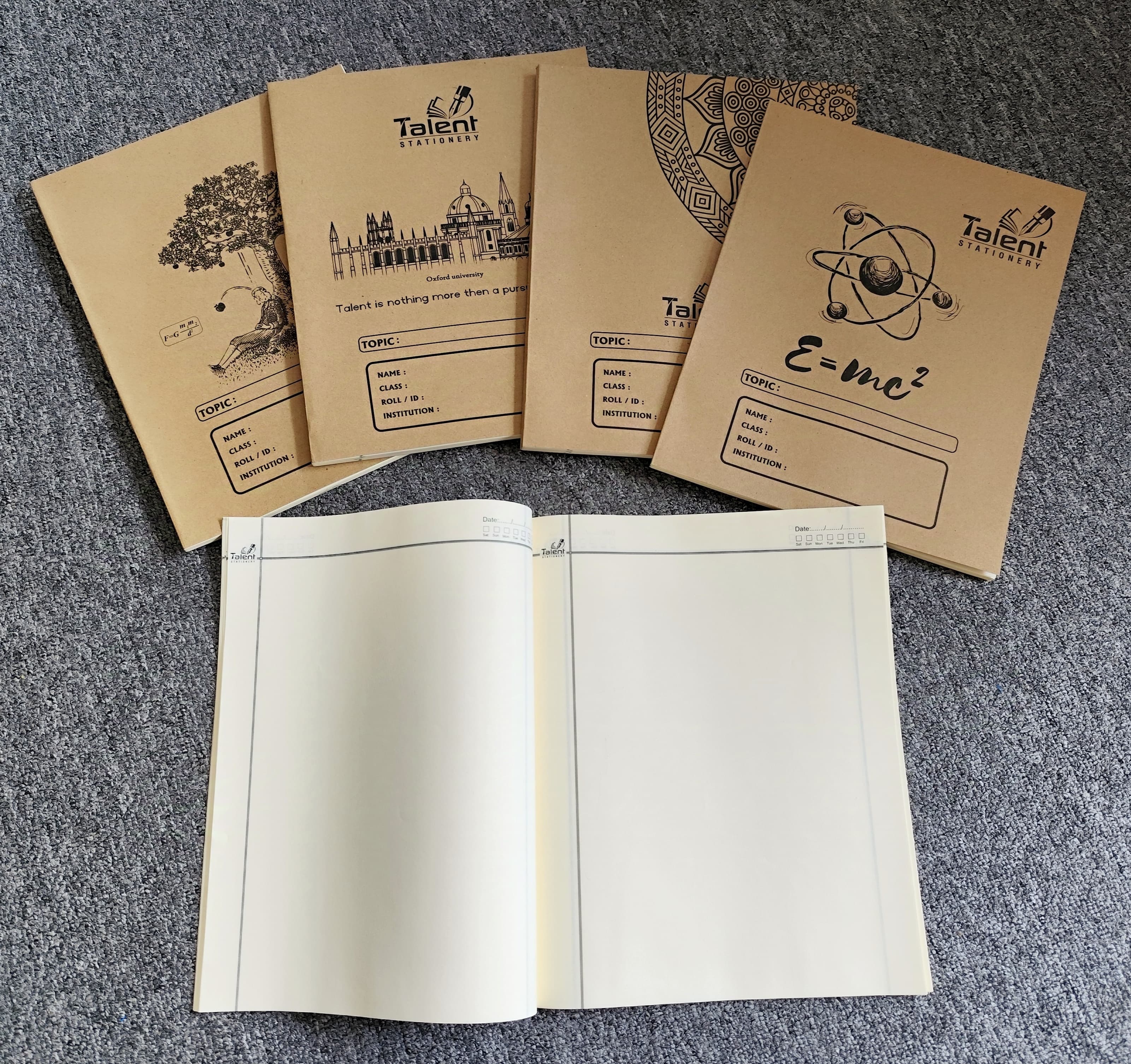 120 Page Off White Binding Note Khata (KB120.A) Any Design | Talent ...