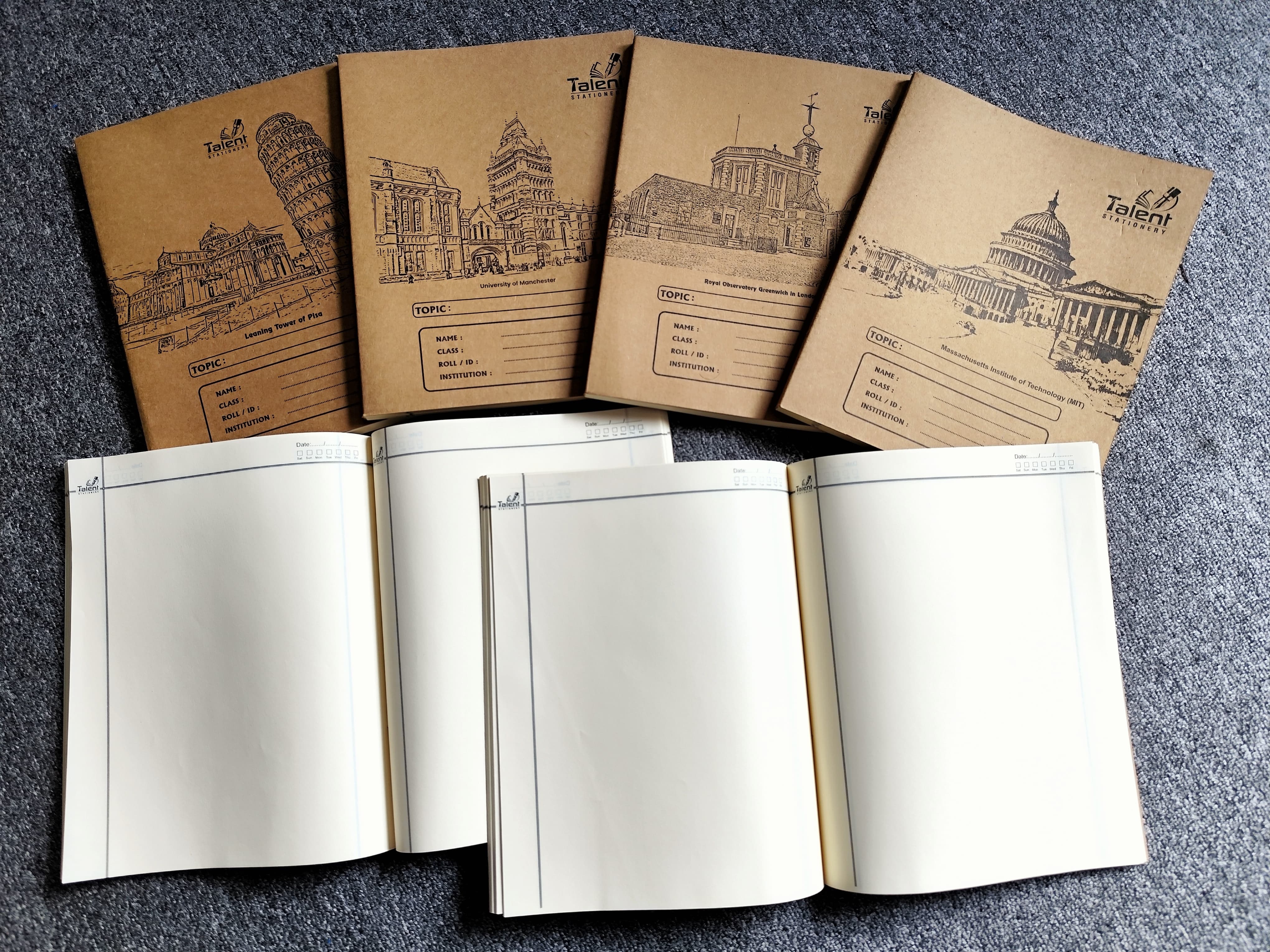 200 Page Premium Off White Binding Note khata (KB200.F) Any Design ...