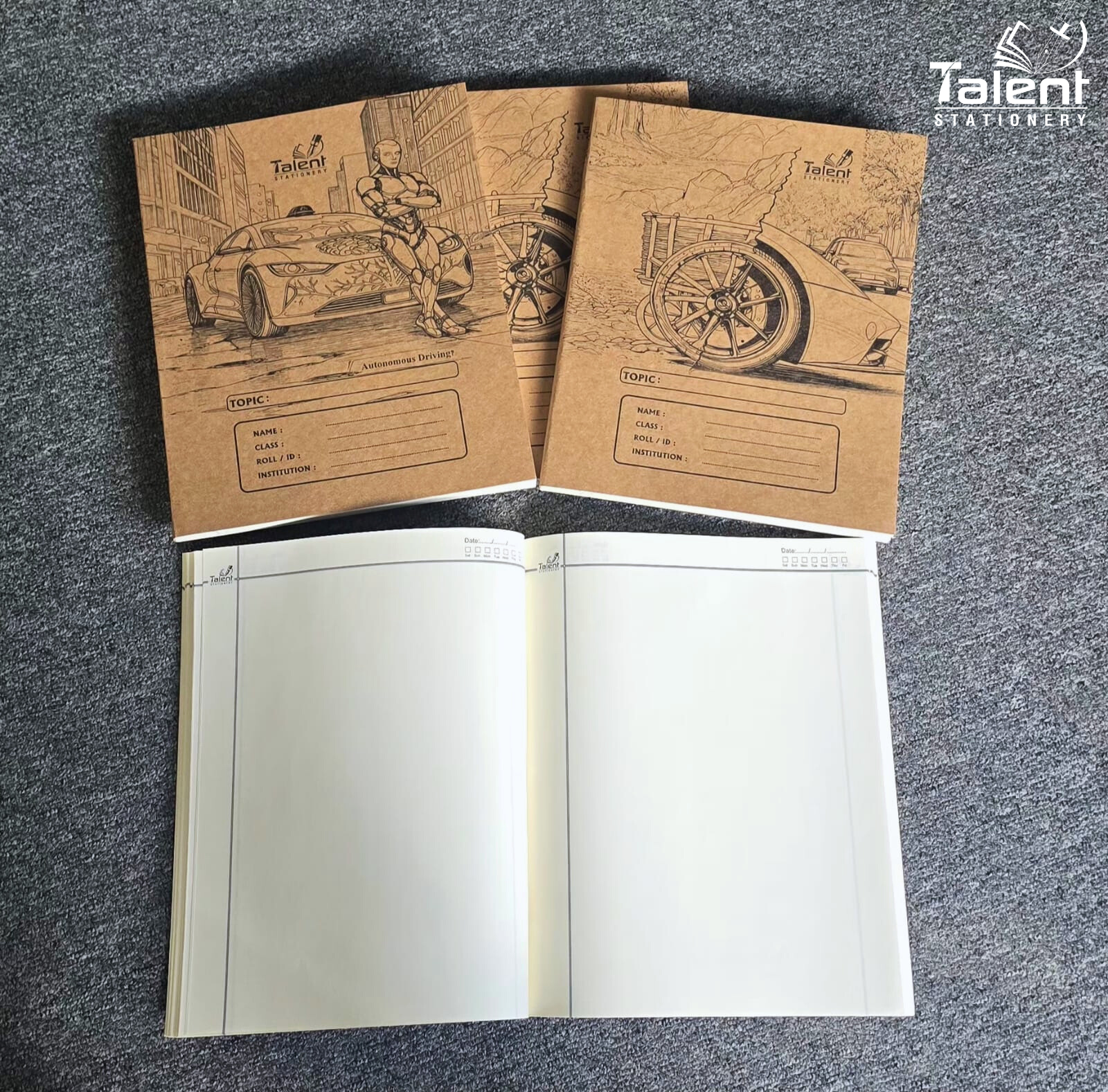 200 Page Premium Off White Binding Note khata (KB200.F) Any Design ...